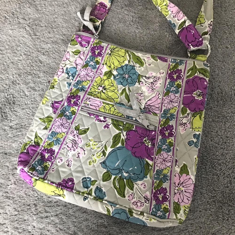 Vera Bradley Gray And Purple Crossbody - Gem